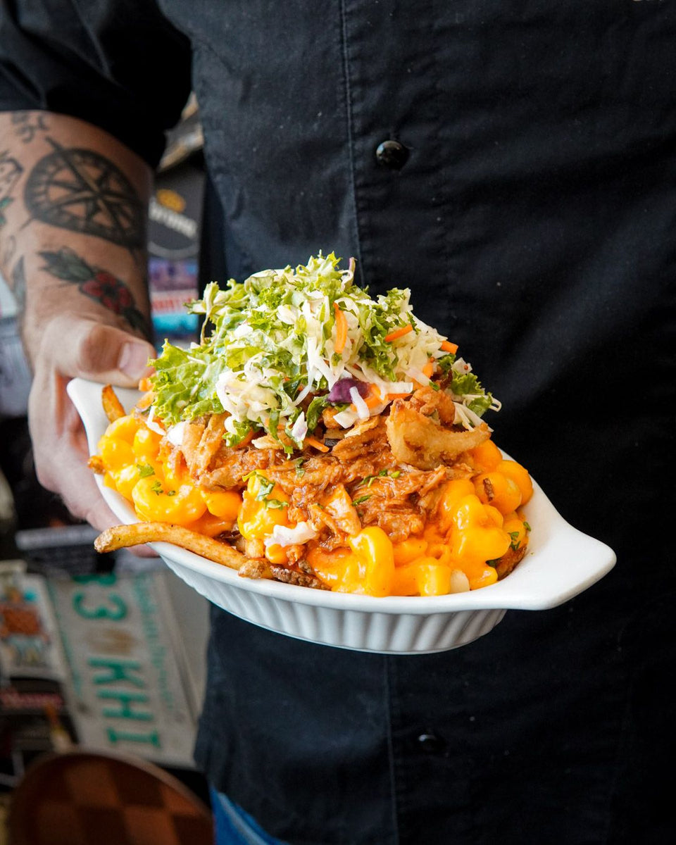 Pulled Pork Mac Attack Poutine (July 14 - 20) – Leopold's Tavern